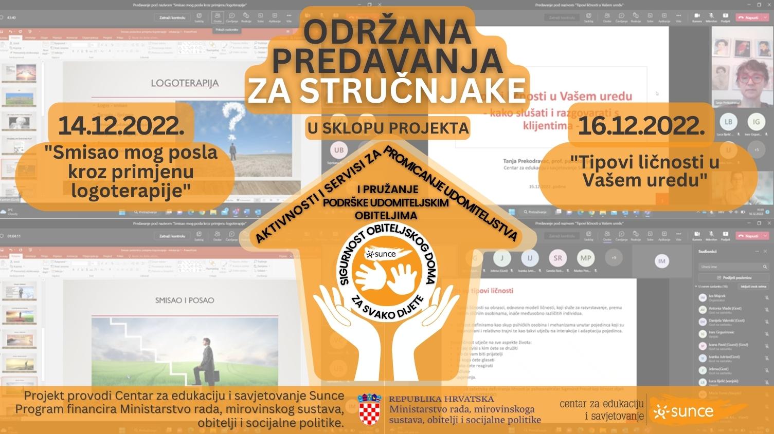 Održana predavanja za stručnjake – 14.12. i 16.12.2022. – Centar za ...
