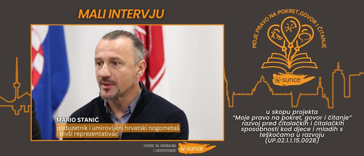MALI INTERVJU – Mario Stanić – Centar za edukaciju i savjetovanje Sunce