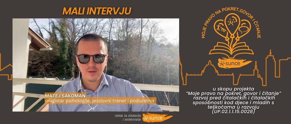 MALI INTERVJU – u sklopu projekta Moje pravo na pokret, govor i čitanje ...